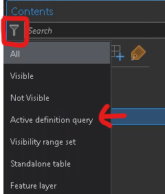 Definition Query Icon in Table of Contents - Esri Community