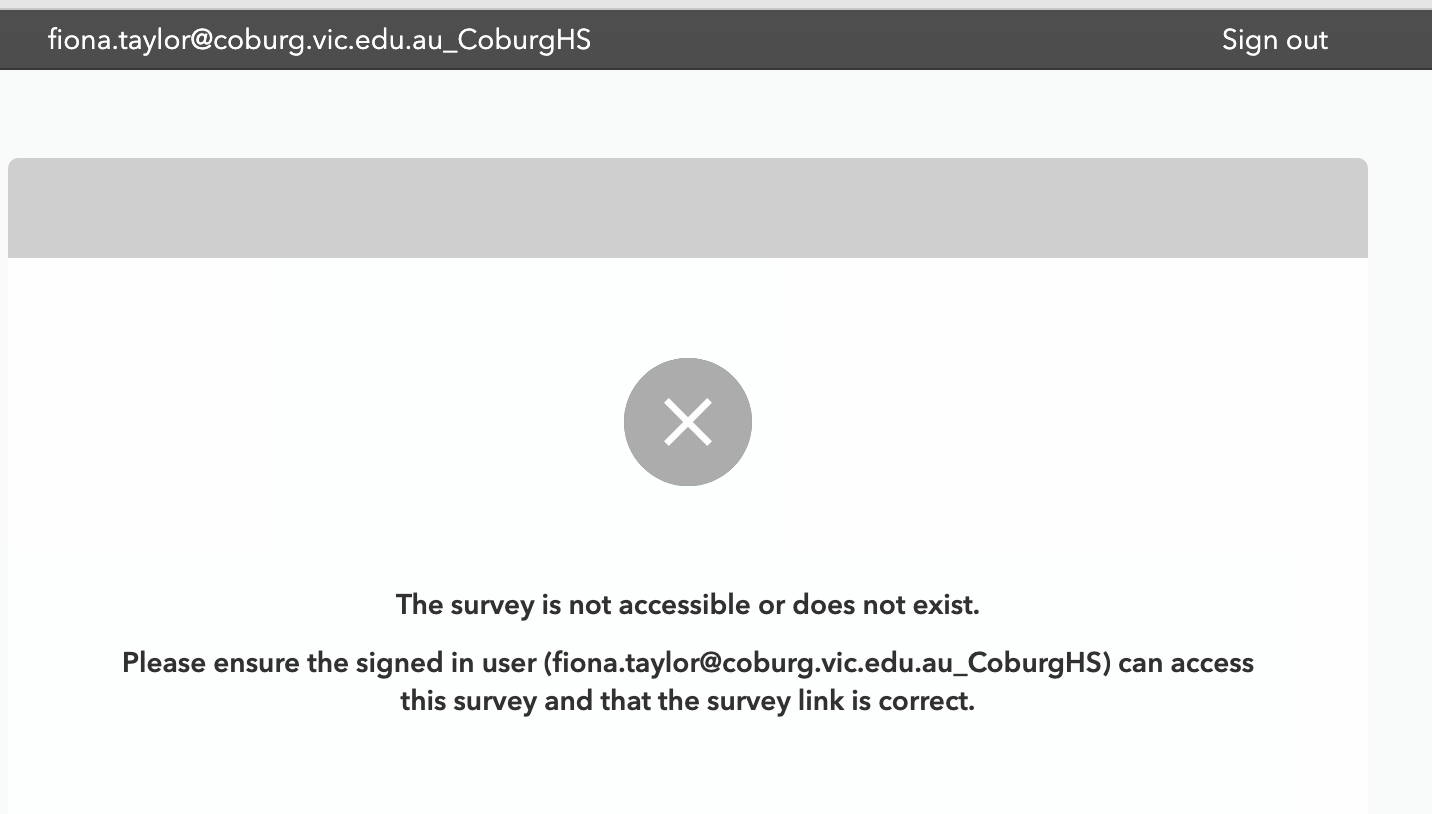 The survey is not accessible or does not exist. - Esri Community