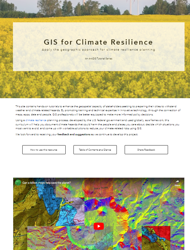 Using WebGIS to Teach Climate Resilience