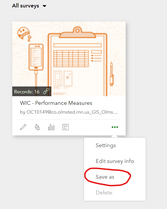 Survey123: "Save as New Survey" error - not owner - Esri Community
