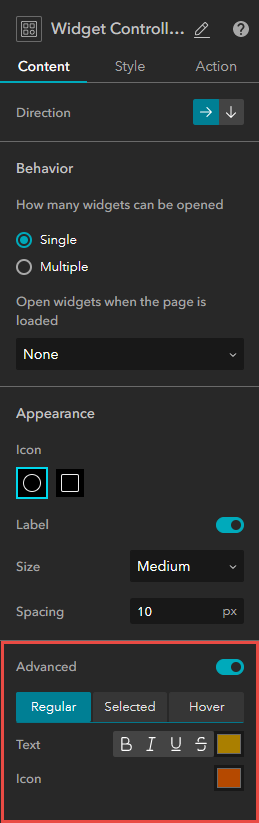 Style Settings for Widgets Within Widget Controlle... - Esri Community