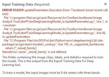 Error while using Train deep learning model tool - Esri Community