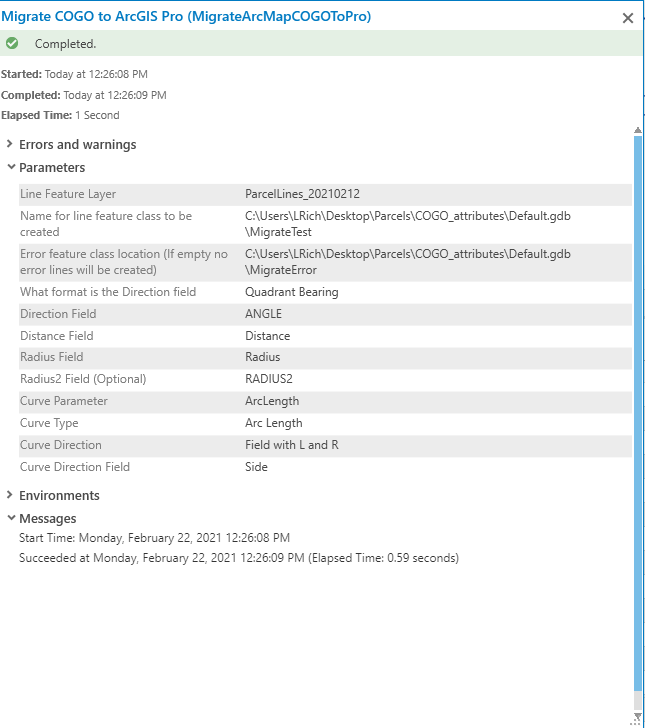 Solved: Migrating COGO attributes from ArcMap to ArcGIS Pr... - Esri ...
