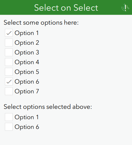 Solved: Select multiple based on previous select multiple - Esri Community