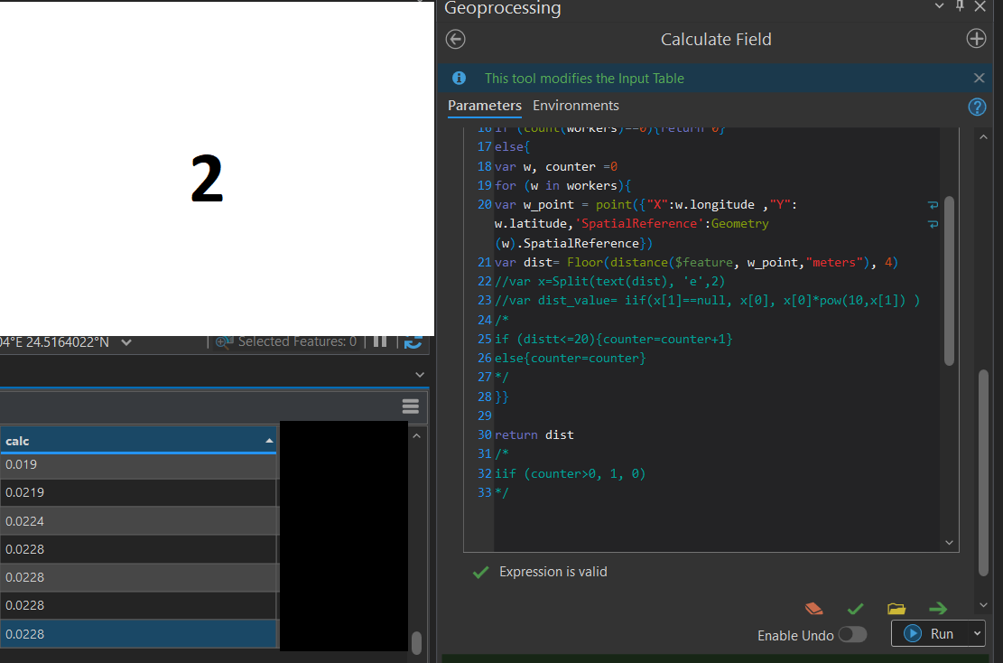 Arcade function "distance" gives values below zero... - Esri Community