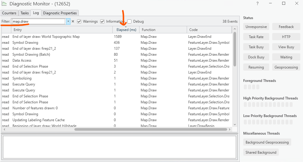 Display map refresh elapsed time by hovering over ... - Esri Community