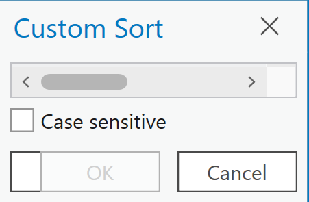 'Custom Sort' window in attribute table very small - Esri Community