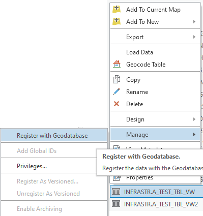 Register mobile and file GDB views with geodatabas... - Esri Community