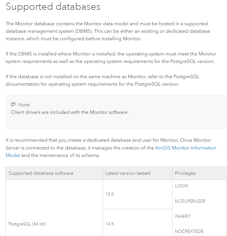 Solved: Monitor 2023 DB installation question - Esri Community