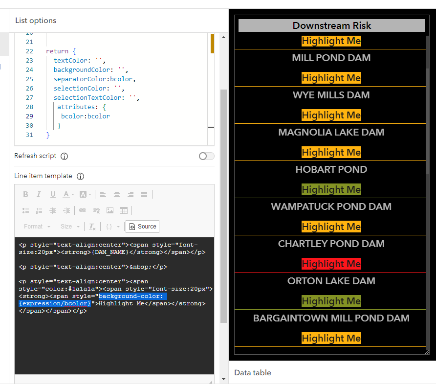 Modify List Element Background Color w/ Arcade Adv... - Esri Community