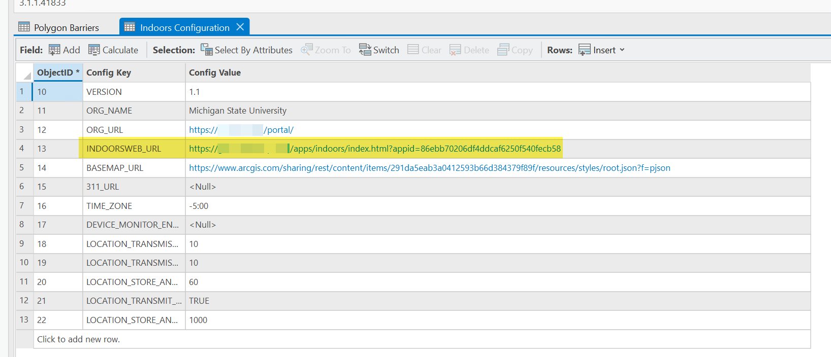 Solved Status Of Indoors Configuration Table Esri Community
