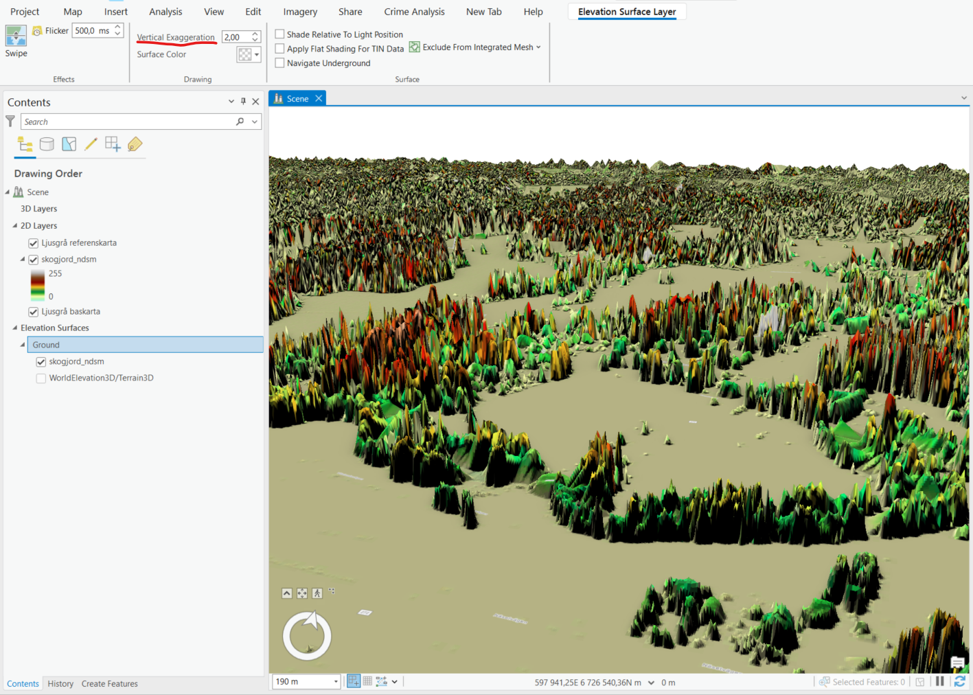 How can I display 2D raster data as a 3D surface? - Esri Community