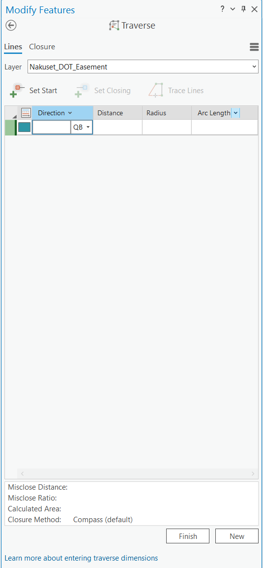 Using the Traverse tool to draw curves: Legal text... - Esri Community