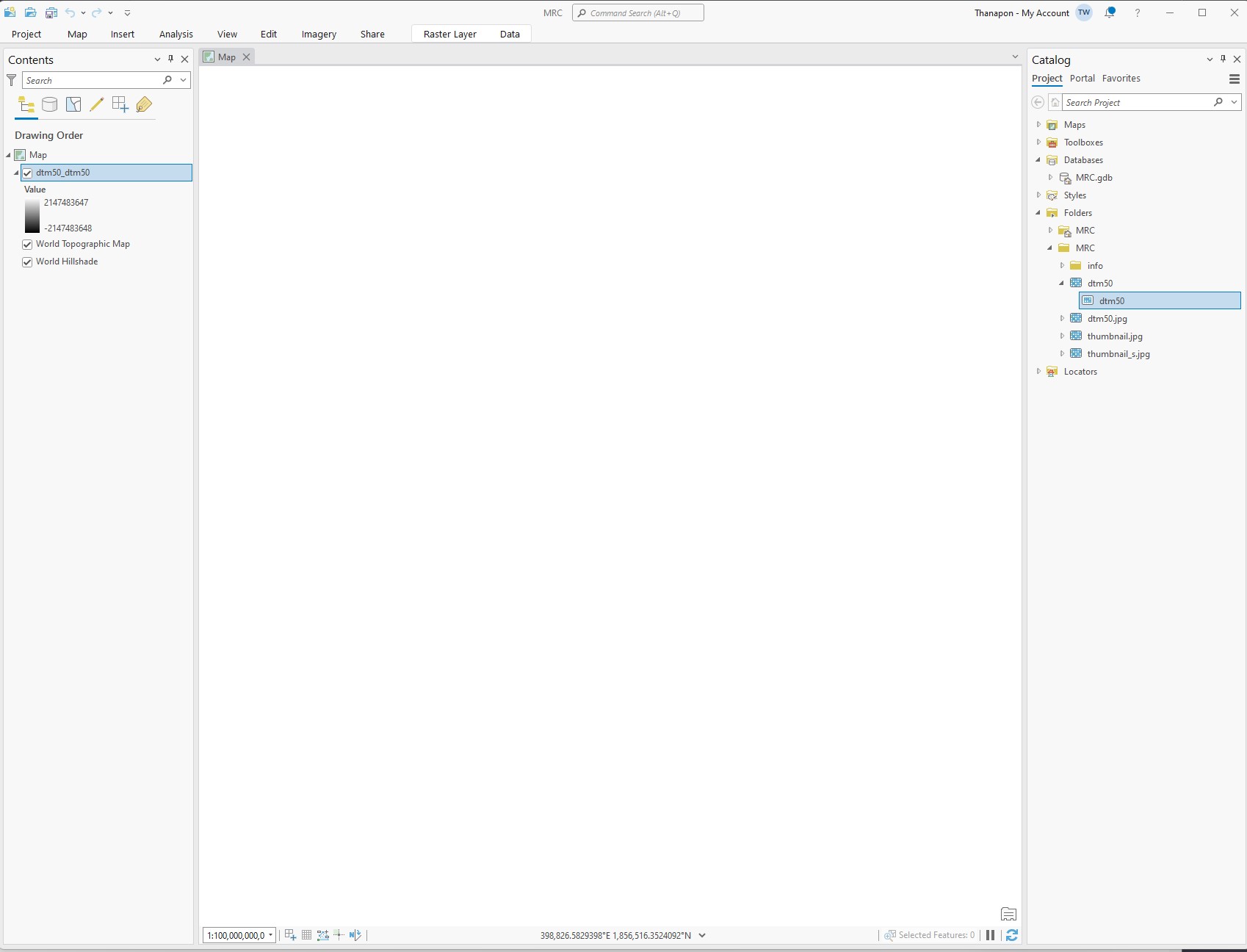 Having trouble getting the DTM raster data set to ... - Esri Community