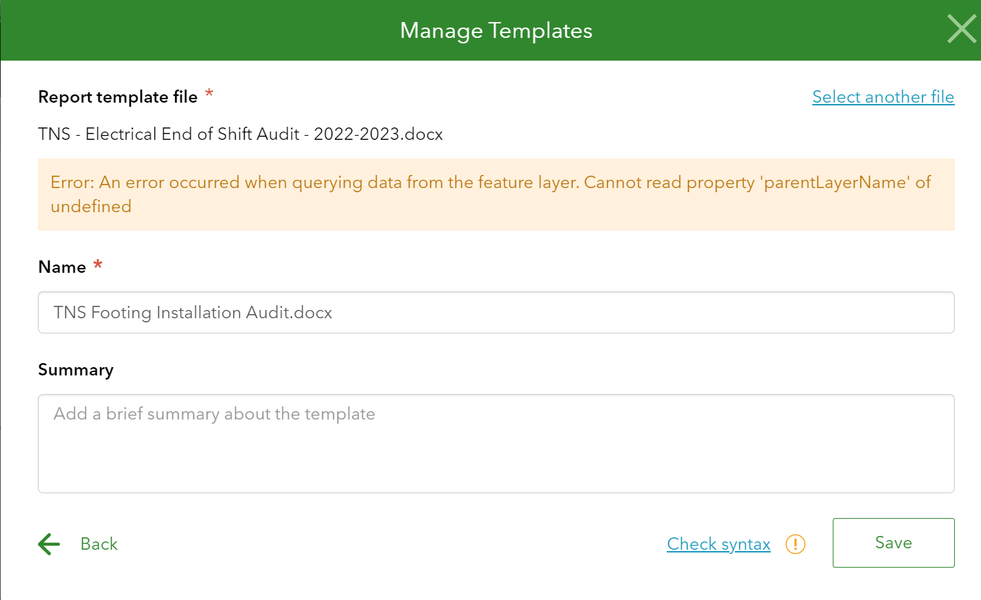 Report Template Issue: parentLayer name - Esri Community