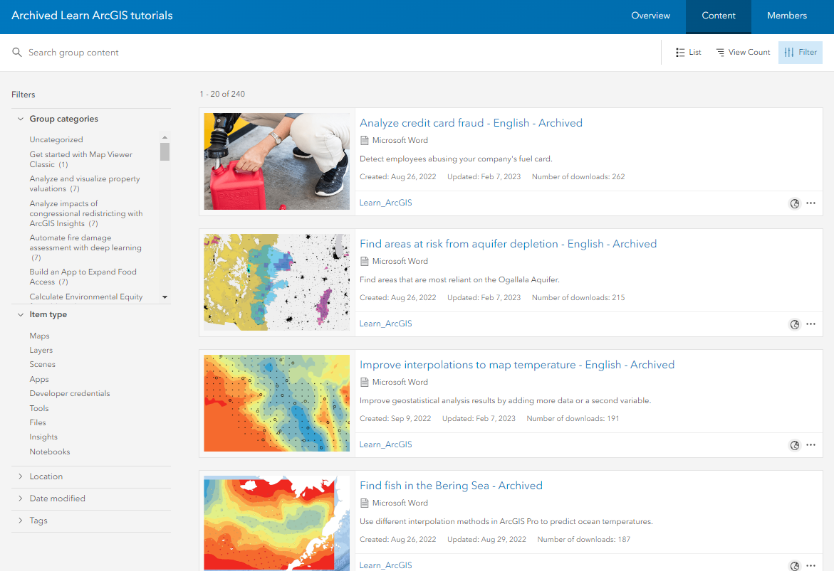 Copies of Archived Tutorials Now Available - Esri Community