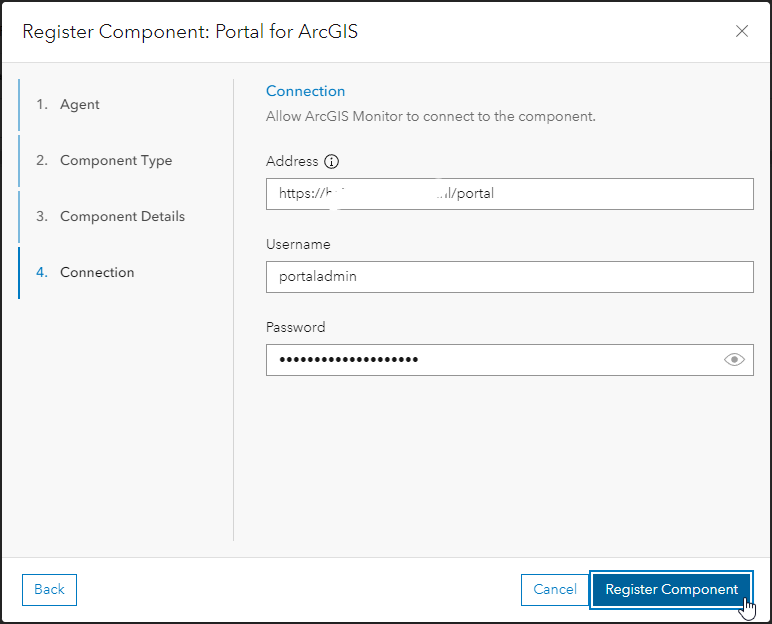 Update credentials of registered components - Esri Community