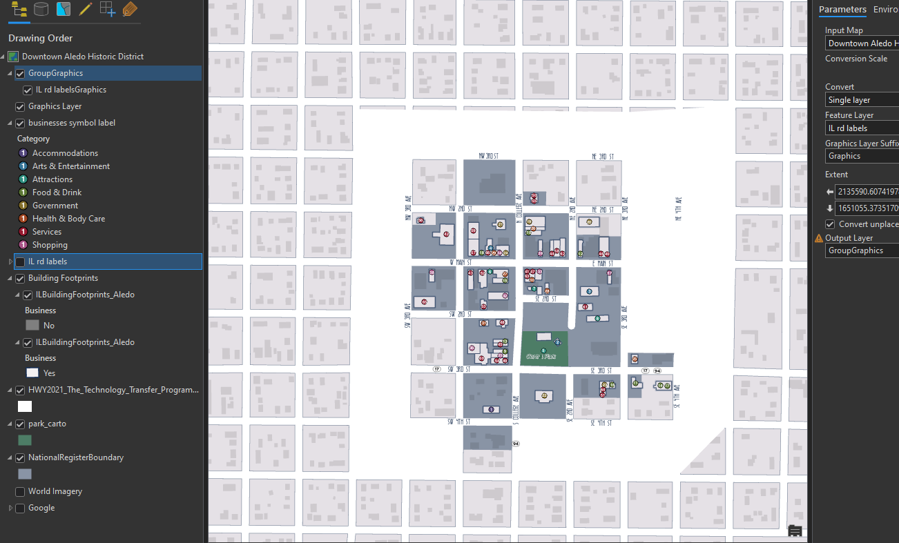 Convert unplaced labels to graphics - convert ALL ... - Esri Community