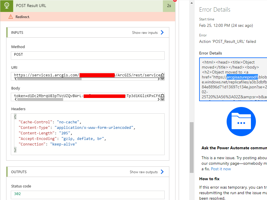 Solved: HTTP Redirect when calling changeFiles JSON with P... - Esri ...