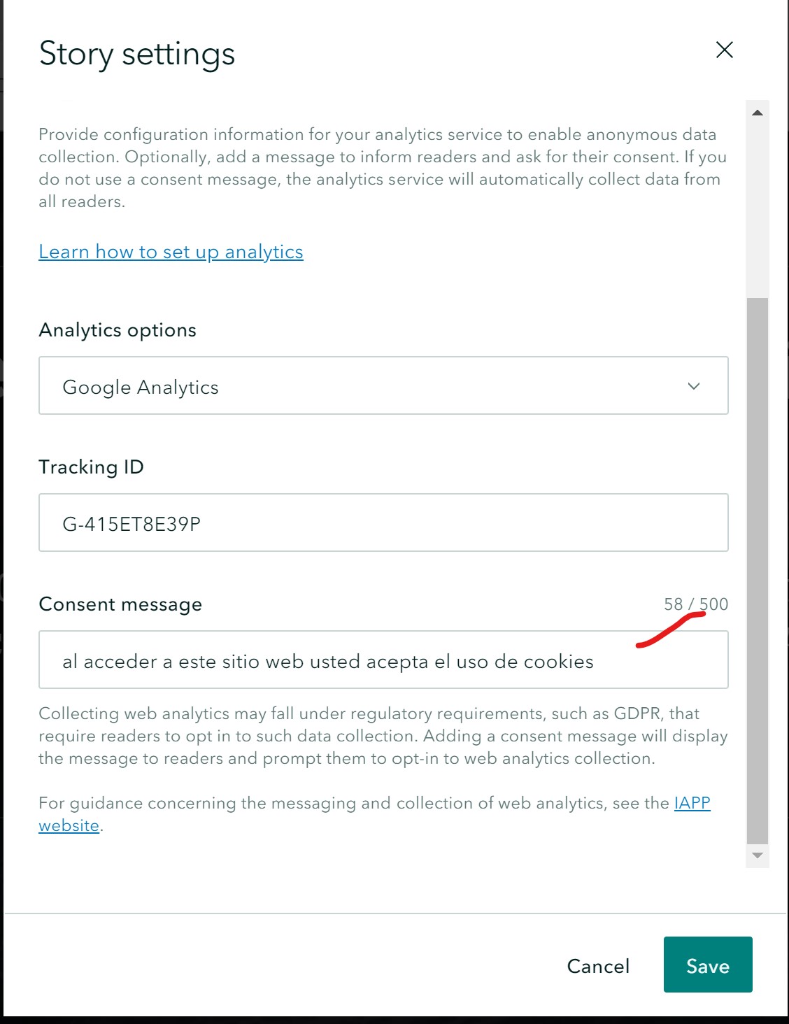 Solved: I can't change the Analytics/GDPR consent message ... - Esri ...
