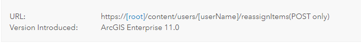 reassignItems not working using REST API (also may... - Esri Community