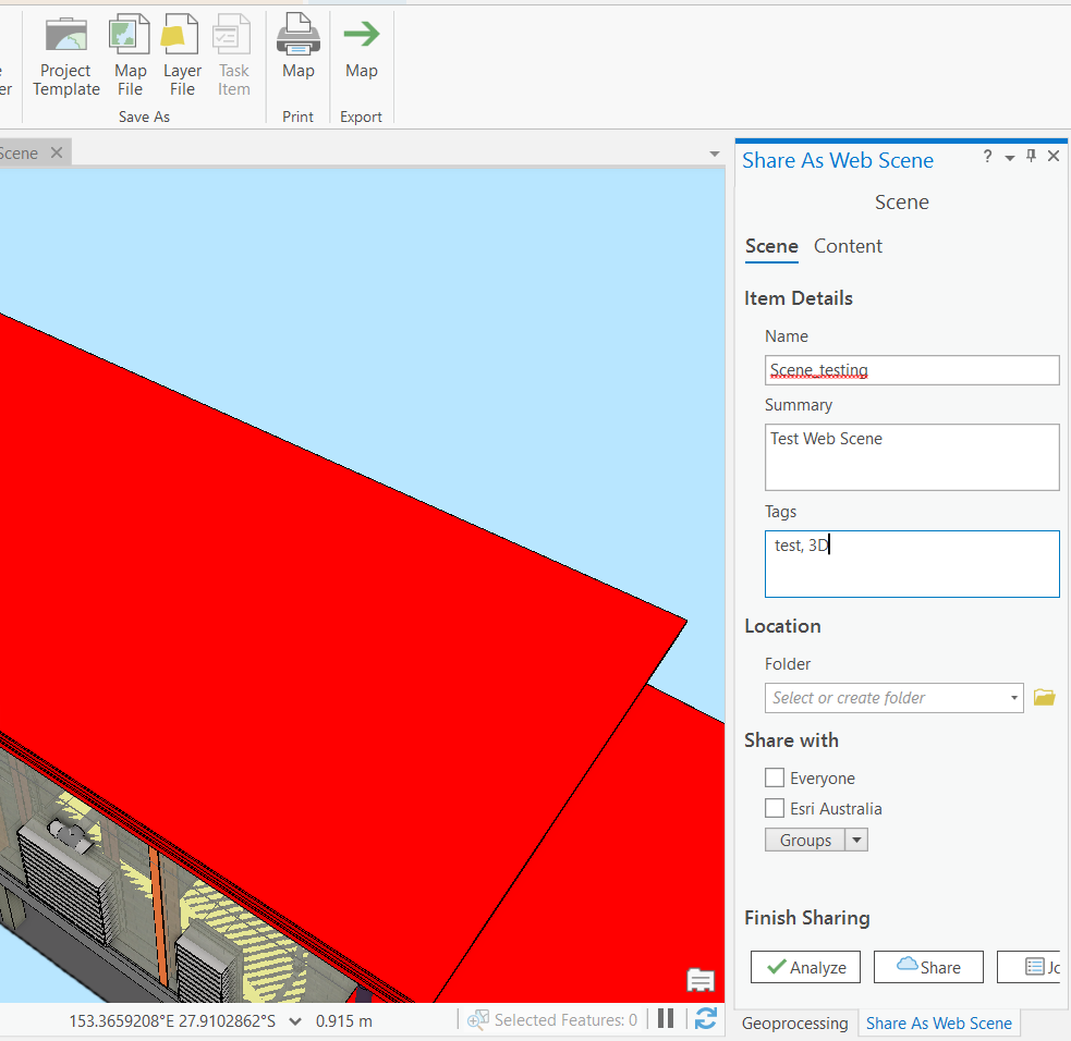 Solved: Failed to share a web scene from ArcGIS Pro to AGO... - Esri ...