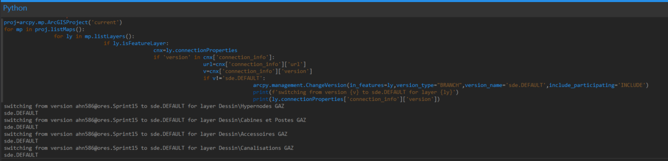 arcpy.management.ChangeVersion BRANCH not working ... - Esri Community