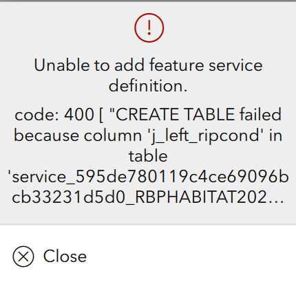 Unable to add feature service definition error whe... - Esri Community