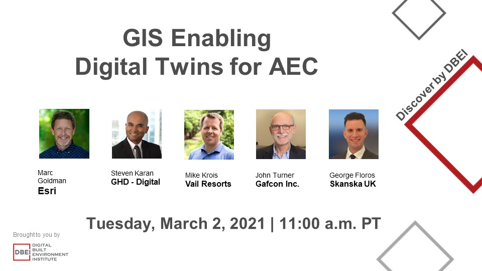 Webinar: GIS Enabling Digital Twins for AEC - Esri Community