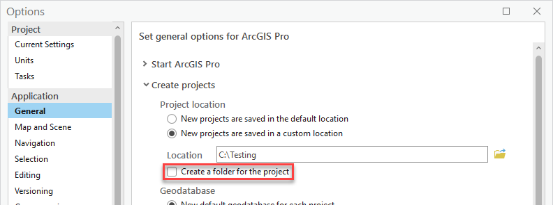 When creating a new ArcPro project, there should b... - Esri Community