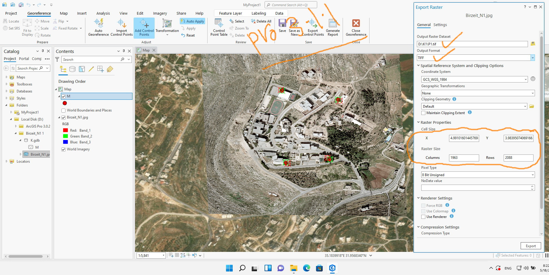 ArcGIS Pro 3.0.2: Saving the georeferenced image e... - Esri Community