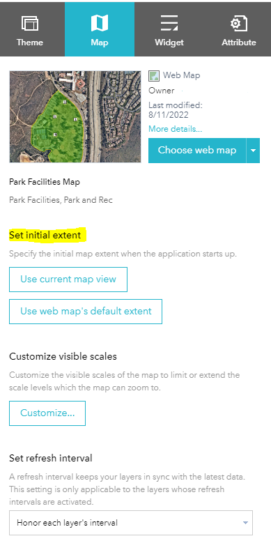 Add the ability to Set initial extent (like webapp... - Esri Community