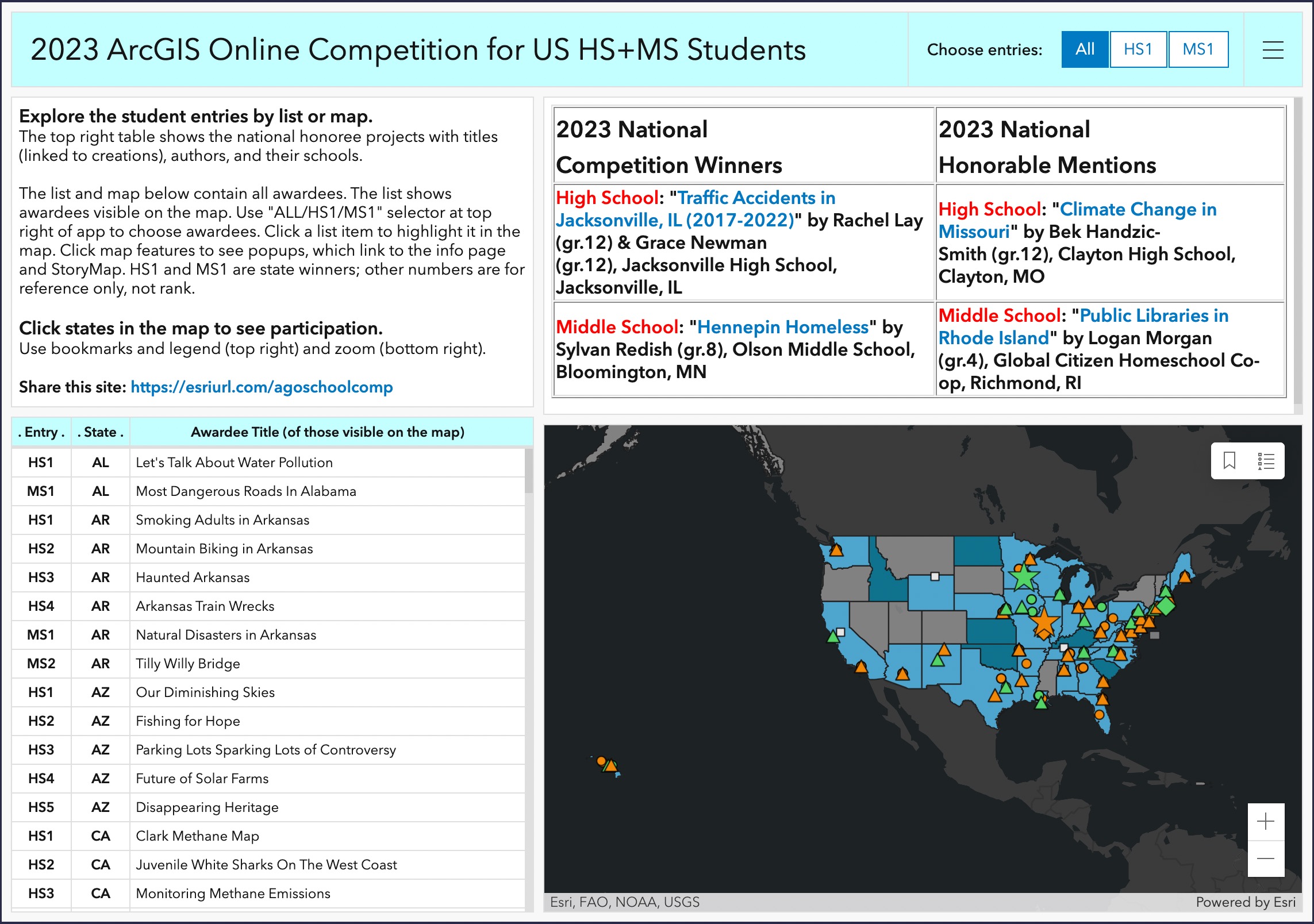 Fun with GIS 323: 2023 ArcGIS Online Student Compe... - Esri Community