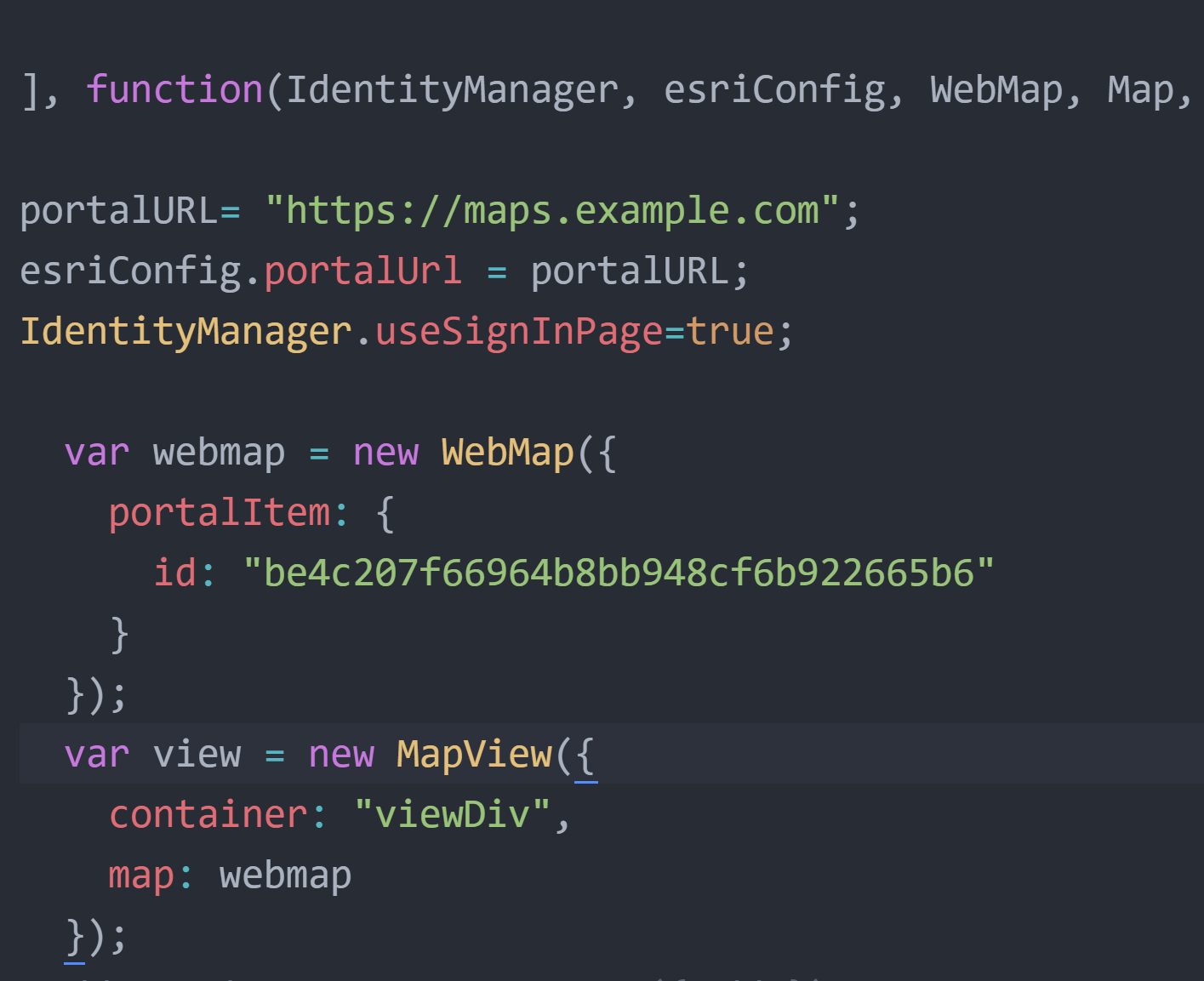 Accessing webmap from enterprise in ArcGIS API for... - Esri Community