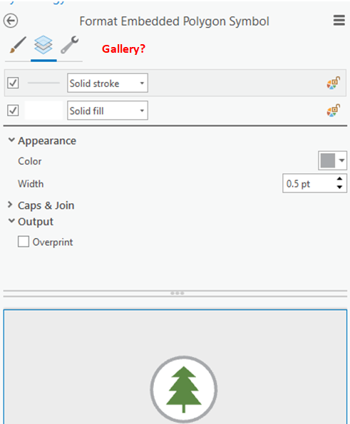 When formatting embedded symbols, show gallery - Esri Community