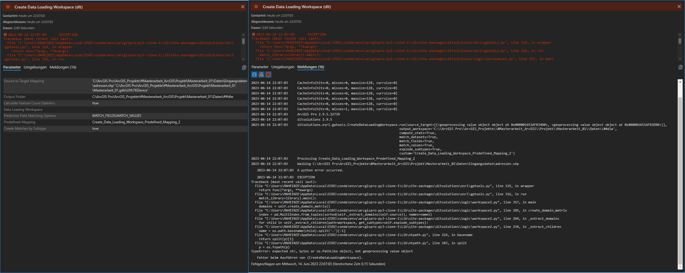 Create Data Loading Workspace ERROR - Esri Community