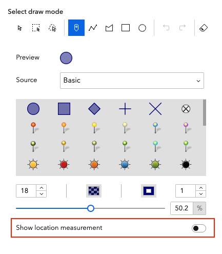 Draw widget in ExB not showing option for measurem... - Esri Community