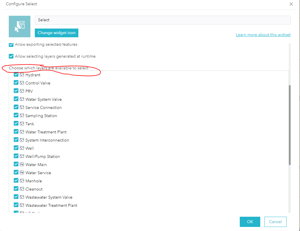 Limit selectable layers Experience Builder - Esri Community