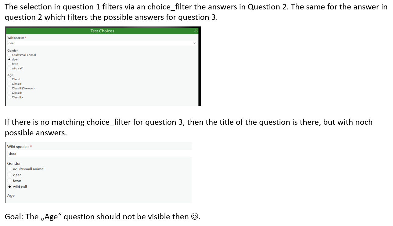 Solved: Visbility of a question in dependency if a choice_... - Esri Community