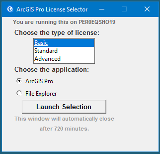ArcGIS Pro License Level/Type and Program Selector... - Esri Community