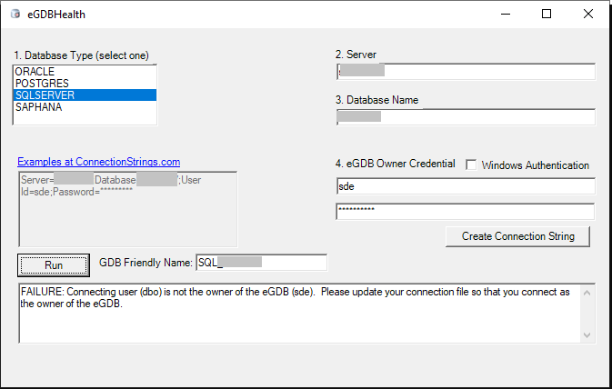 Solved: Egdbhealth with SQL Server - Connecting user (dbo)... - Esri ...