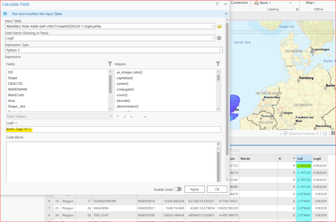 Solved: ArcGIS Pro 3.0.2: How to calculate the Ln(x) with ... - Esri ...