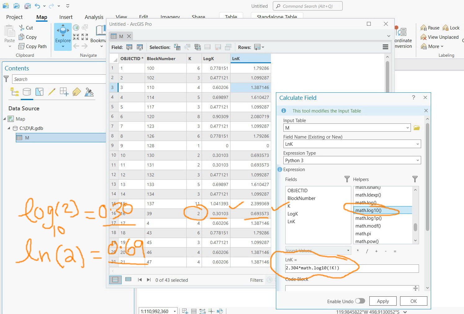 Solved: ArcGIS Pro 3.0.2: How to calculate the Ln(x) with ... - Esri Community