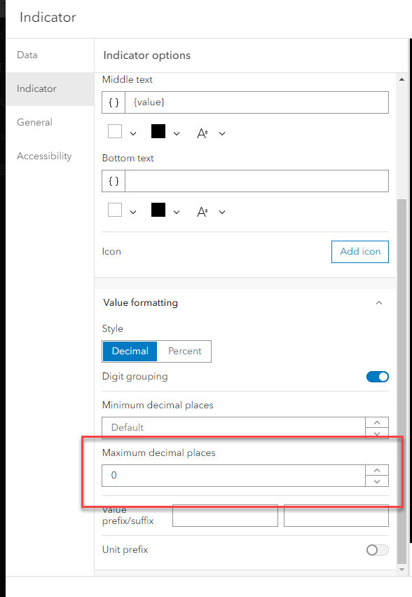 Solved Removing Decimal Places On Dashboard Indicator Esri Community