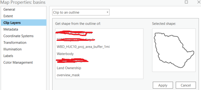Solved: Clip to an outline disappears on layout? - Esri Community