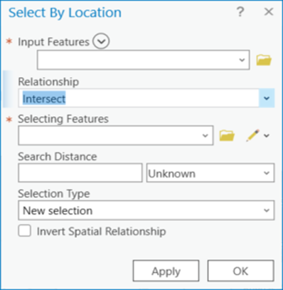 Select by Location dialog input names - Esri Community