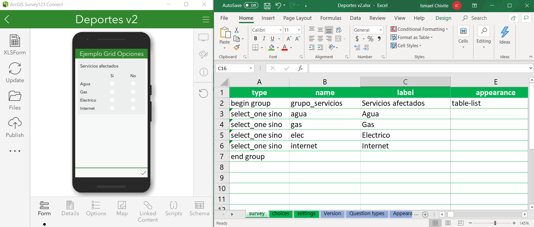Creando formularios avanzados con Survey123 Connect