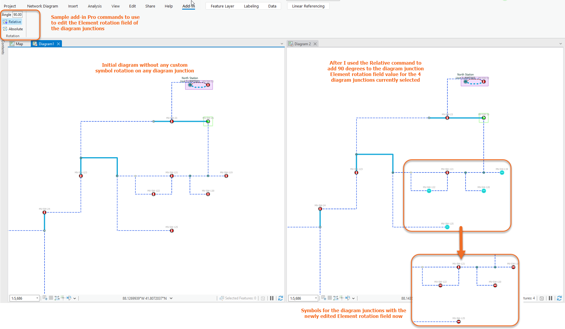 Solved: Rotation of symbols in Utility Network diagrams po... - Esri ...