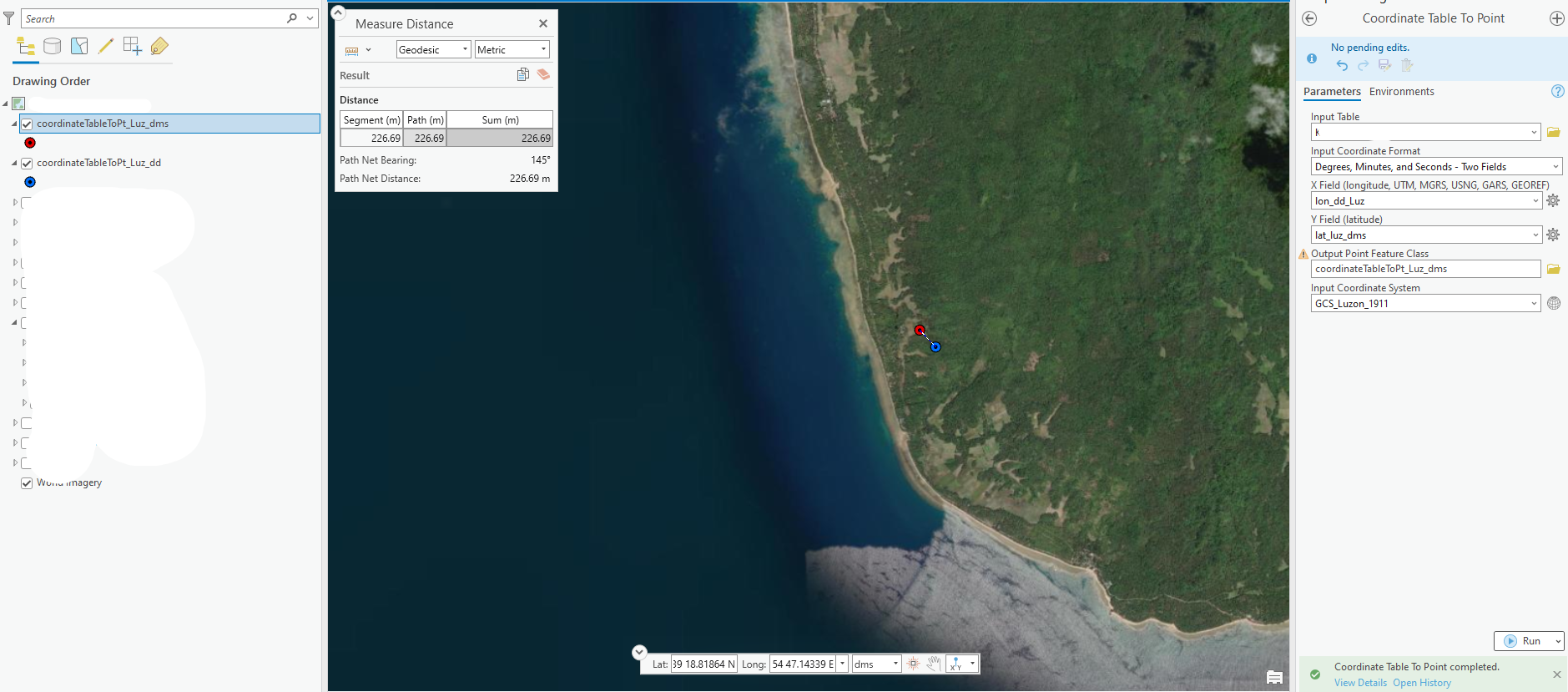 Coordinate Table to Point_DD and DMS geoprocessing - Esri Community