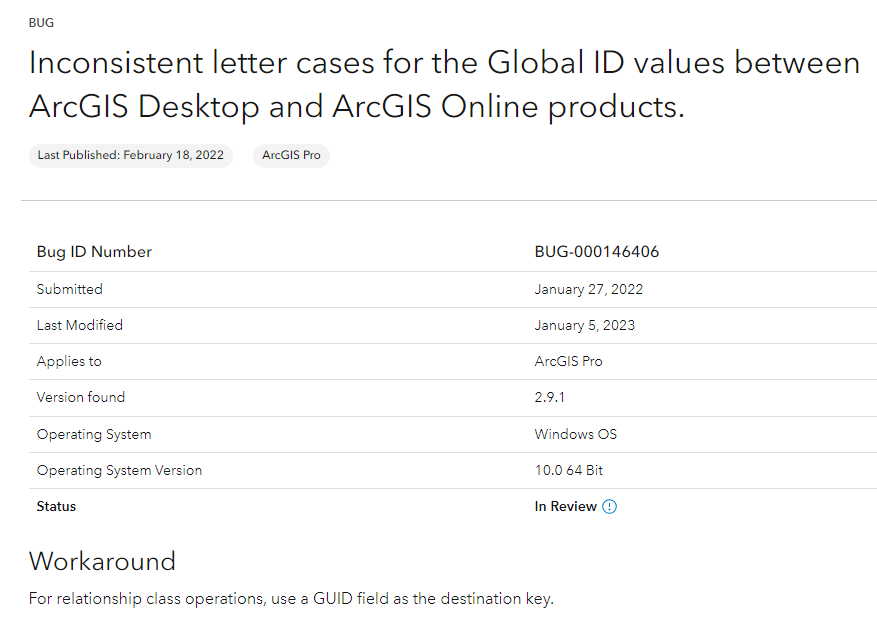 GlobalID inconsistent display - Esri Community